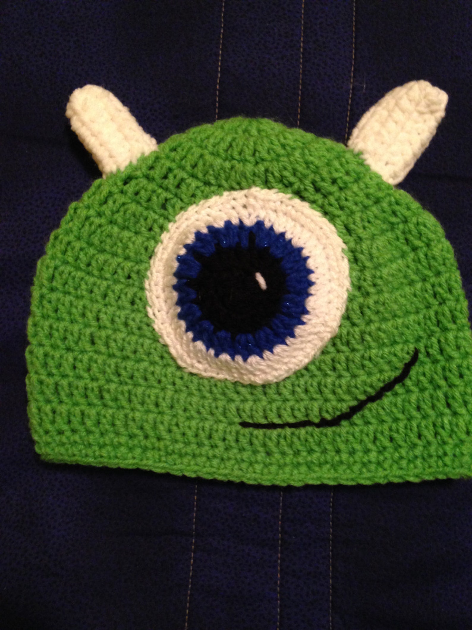 Crochet Monster Hat, Monster Inc Inspired Hats, Green Monster Hat ...