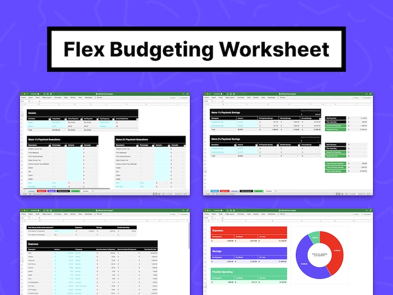 The Flexible Budgeting Planner Worksheet - Etsy
