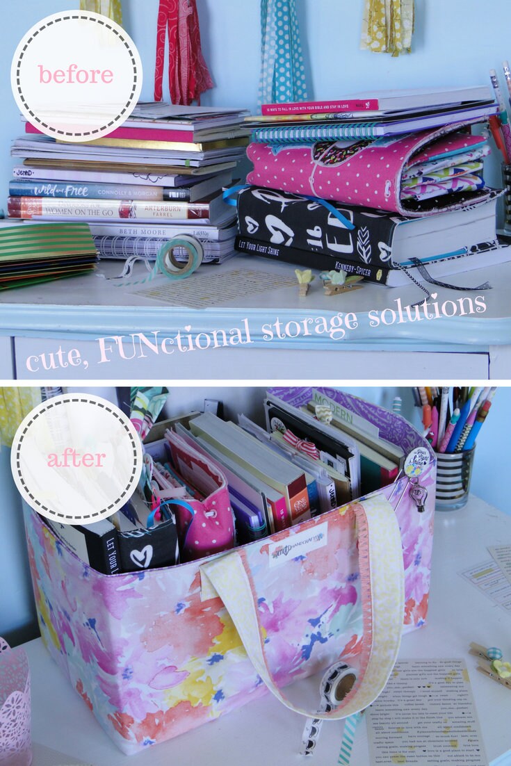 Charlotte Blush Floral Faith-based Storage Tote – Bible Journaling ...