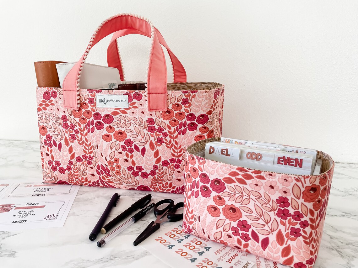 Charlotte Blush Floral Faith-based Storage Tote – Bible Journaling ...