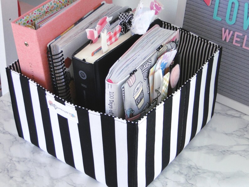 Black and White Stripe Storage for Bedroom. Room Shelf | Etsy