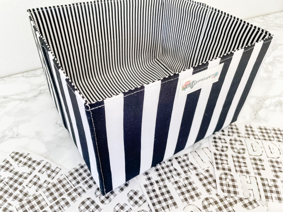 Black and White Stripe Storage for Bedroom. Room Shelf - Etsy