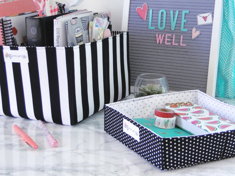 Black and White Stripe Storage for Bedroom. Room Shelf | Etsy