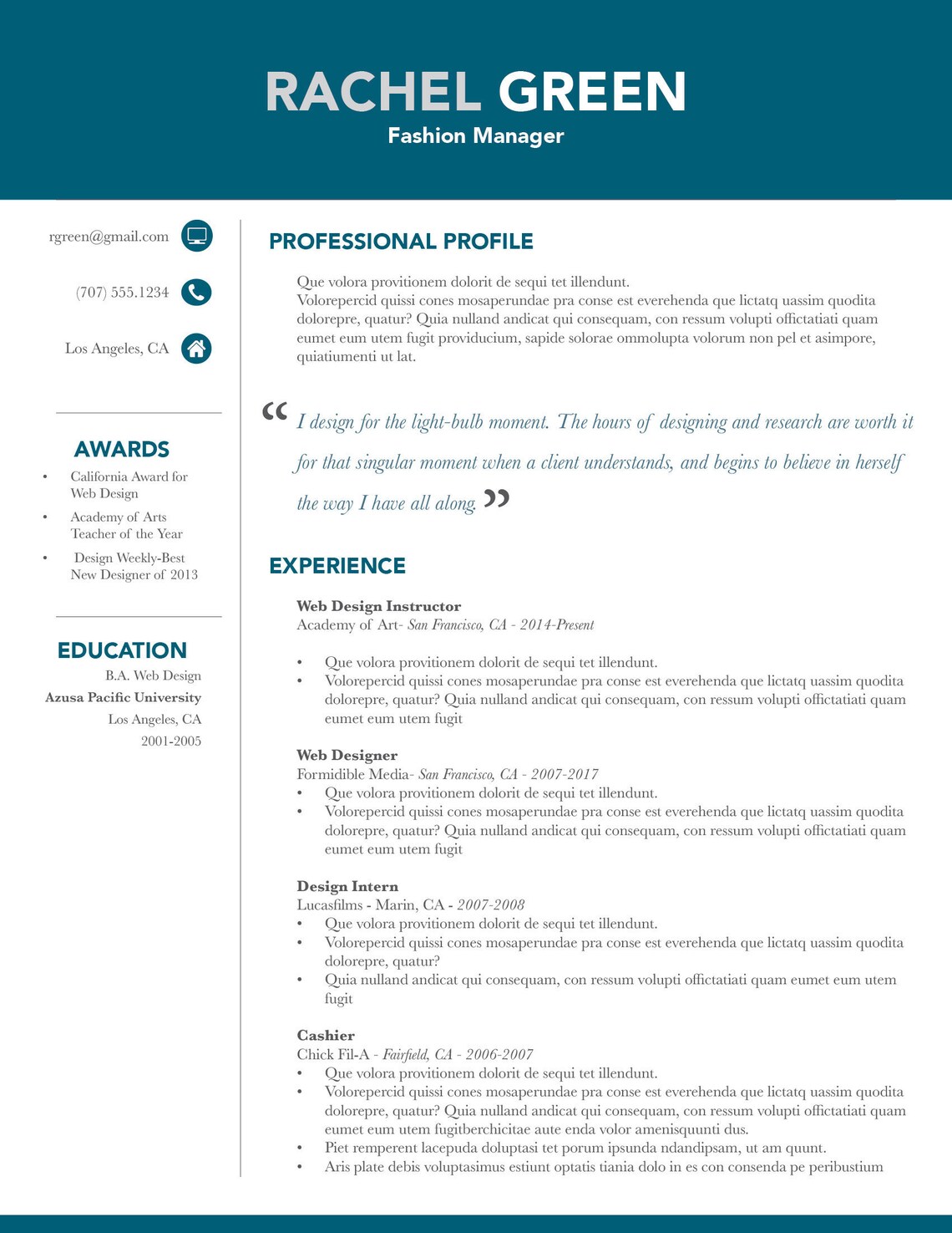 Resume Design-custom Color - Etsy