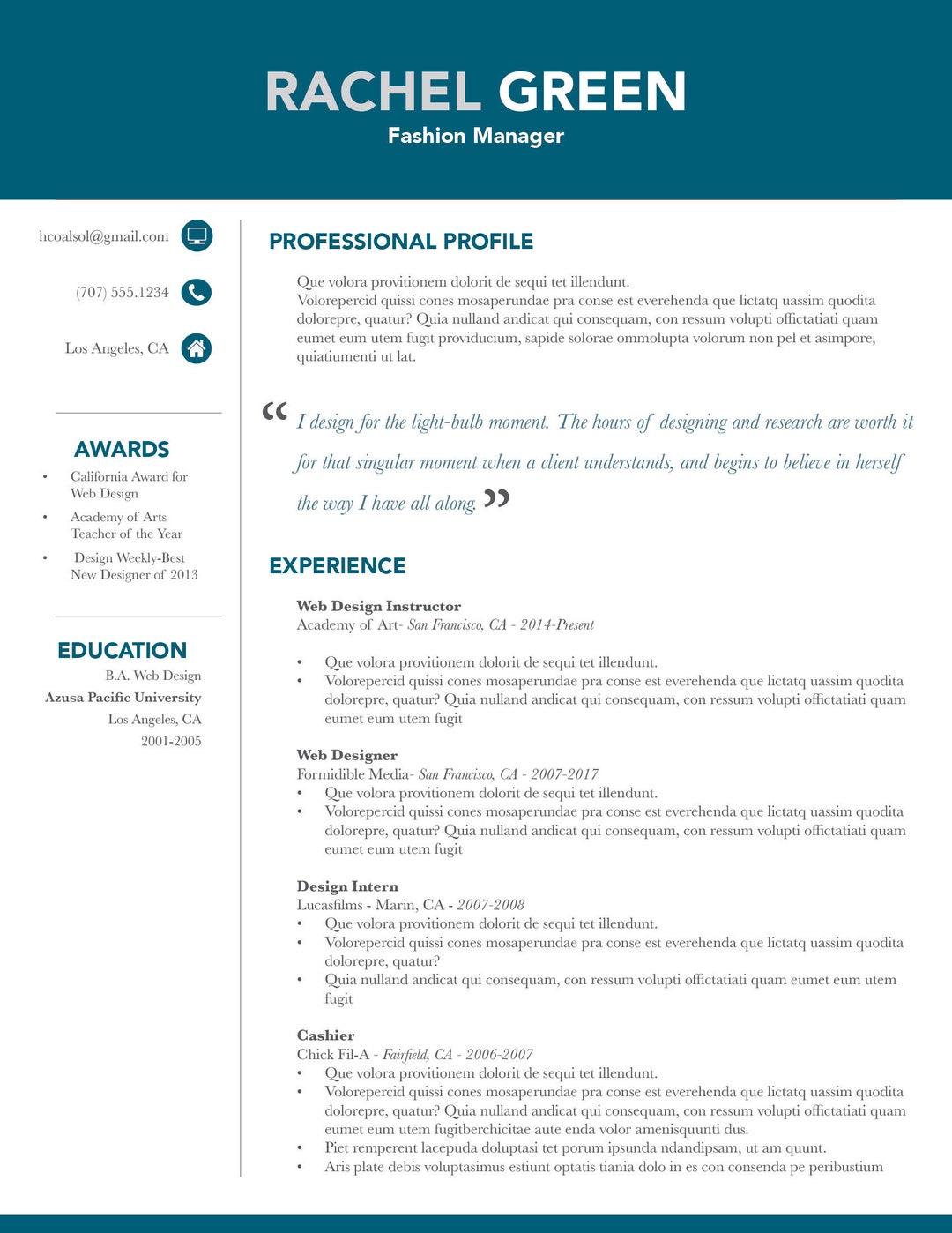 Customized Resume Design - Etsy