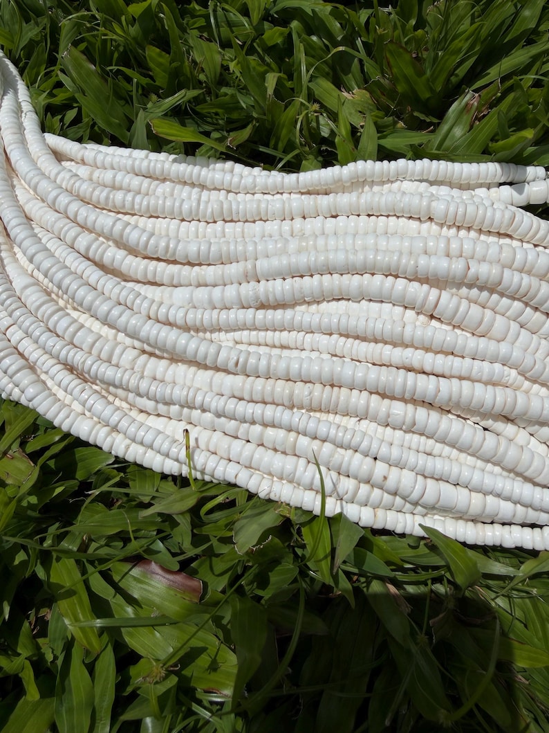 White Puka Shell Authentic Hawaiian Style Puka Shell Necklace, Bracelet ...