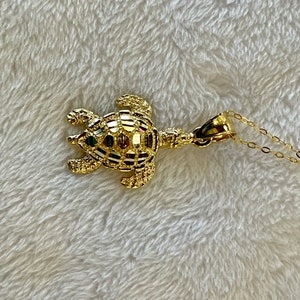 Golden Turtle Honu. 14K Solid Gold Turtle Pendant Necklace - Etsy