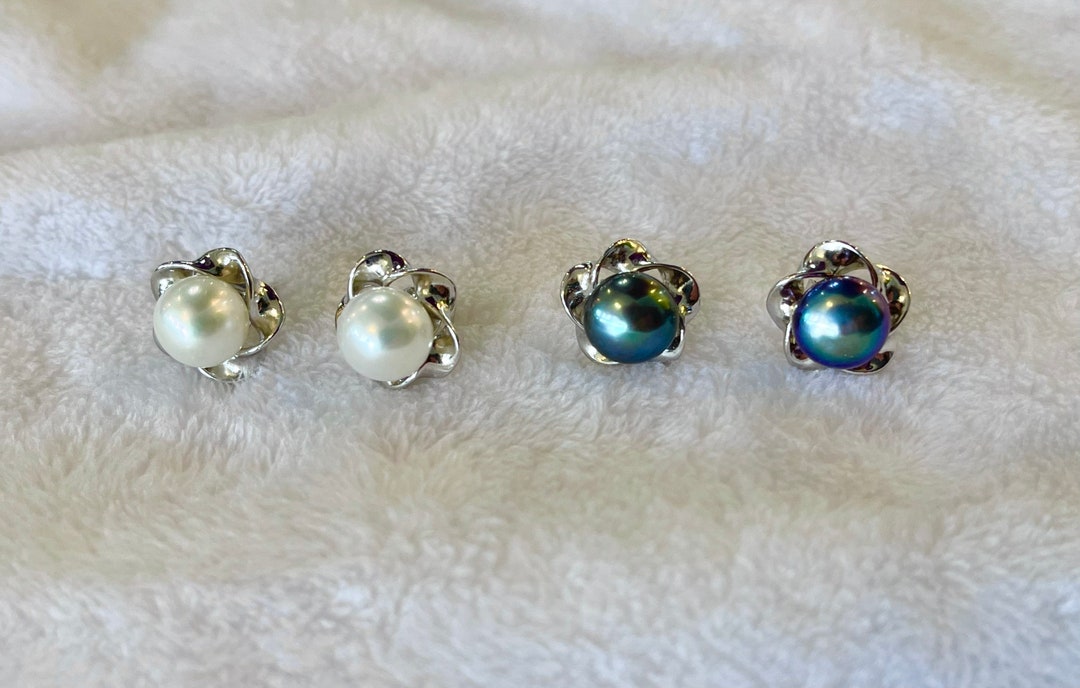 Pearls in a Flower Design in Sterling Silver - Etsy