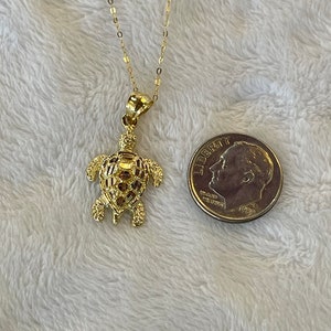 Golden Turtle Honu. 14K Solid Gold Turtle Pendant Necklace - Etsy