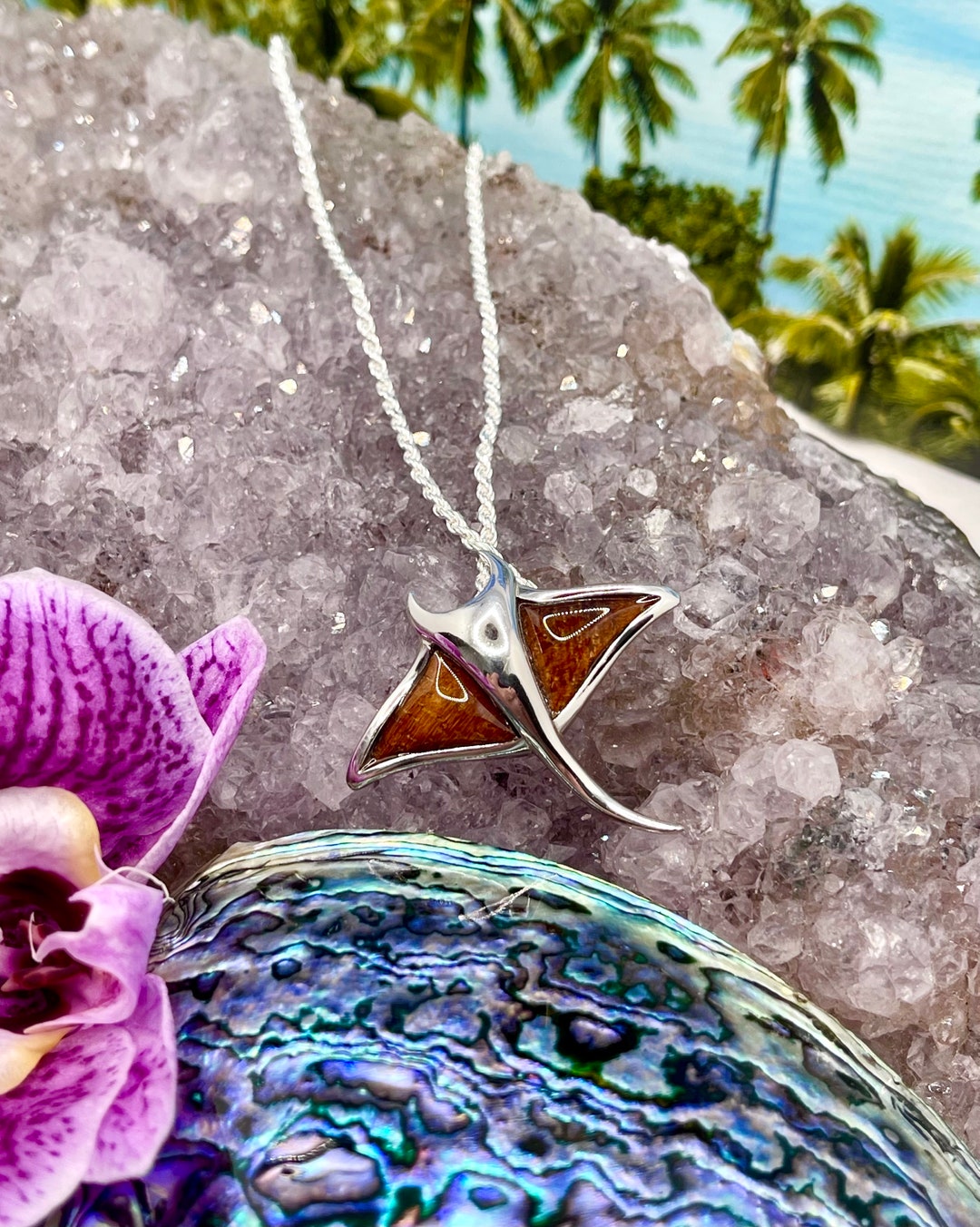 Hawaiian Manta Ray in Koa Wood and Sterling Silver - Etsy