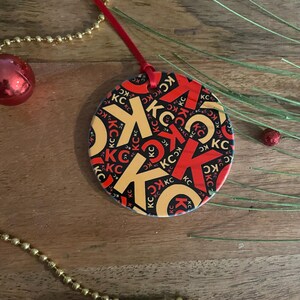 KC Chiefs Ornament | Mahomes | Kelce | Arrowhead | Football | Chiefs ...