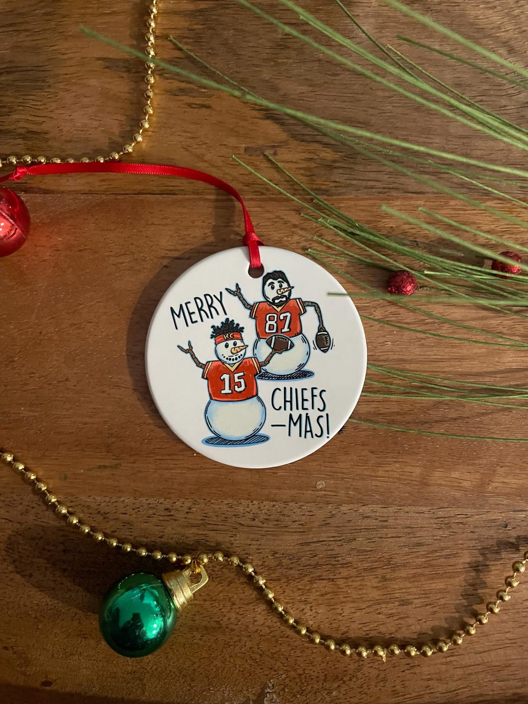 KC Chiefs Ornament | Mahomes | Kelce | Arrowhead | Football | Chiefs ...