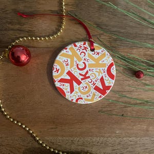 KC Chiefs Ornament | Mahomes | Kelce | Arrowhead | Football | Chiefs ...