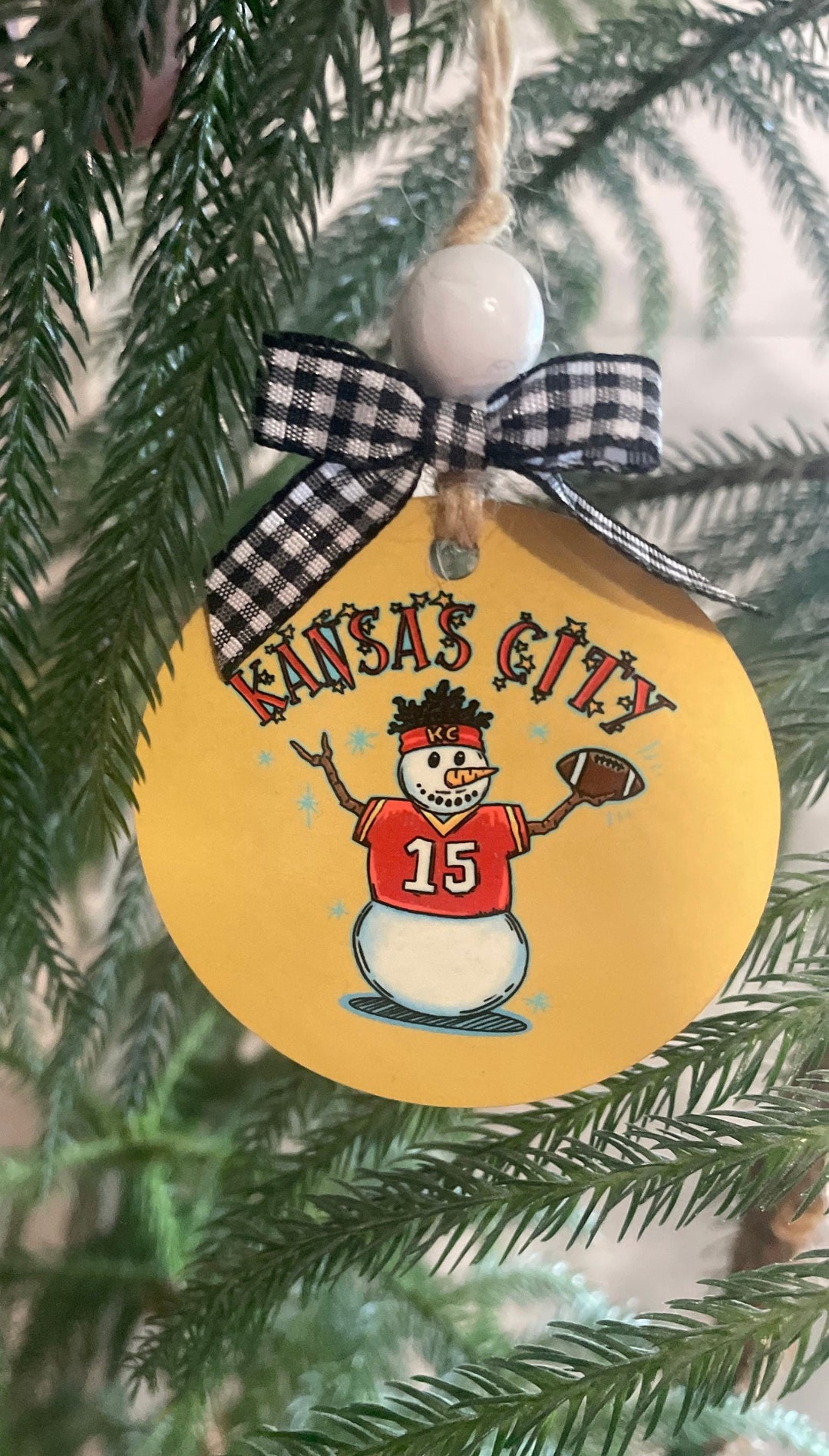 KC Chiefs Ornament Mahomes Arrowhead Football Chiefs Christmas Merry ...