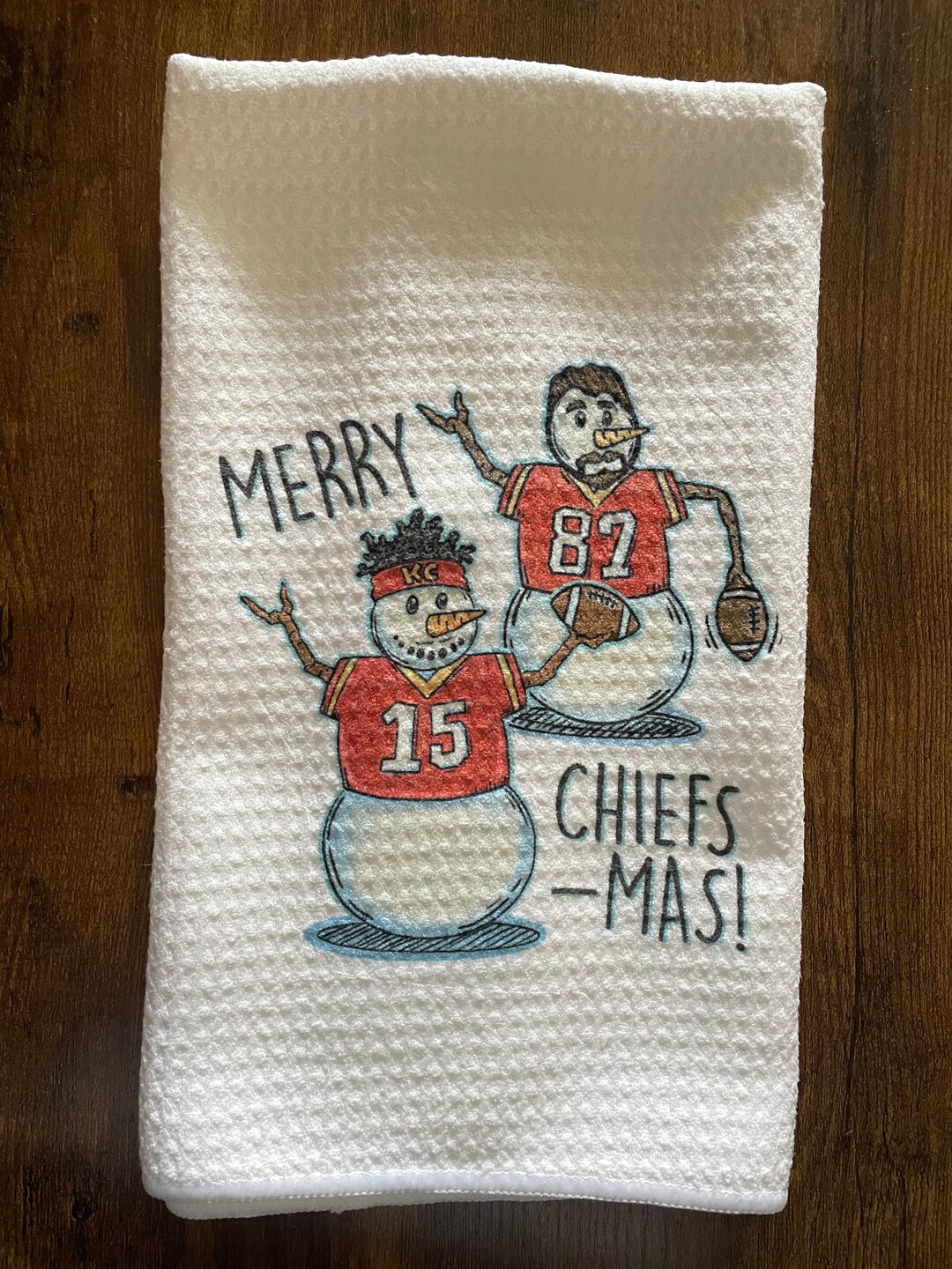 Tea Towels Mahomes Kelce Chiefs Christmas Kansas City Chiefs KC Chiefs ...