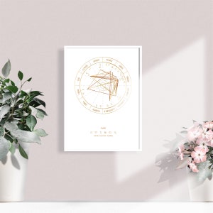 Gold Custom Birth Chart Design Natal Chart Drawing | Etsy