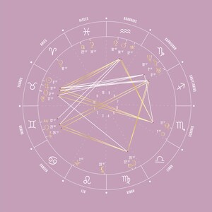 Pink Rose Natal Chart Design, Designer Birth Chart Drawing ...