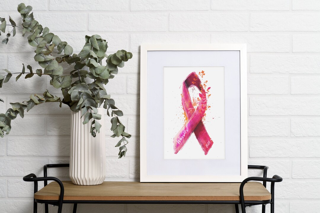 Breast Cancer Art Print, Breast Cancer Gift, Breast Cancer Ribbon ...