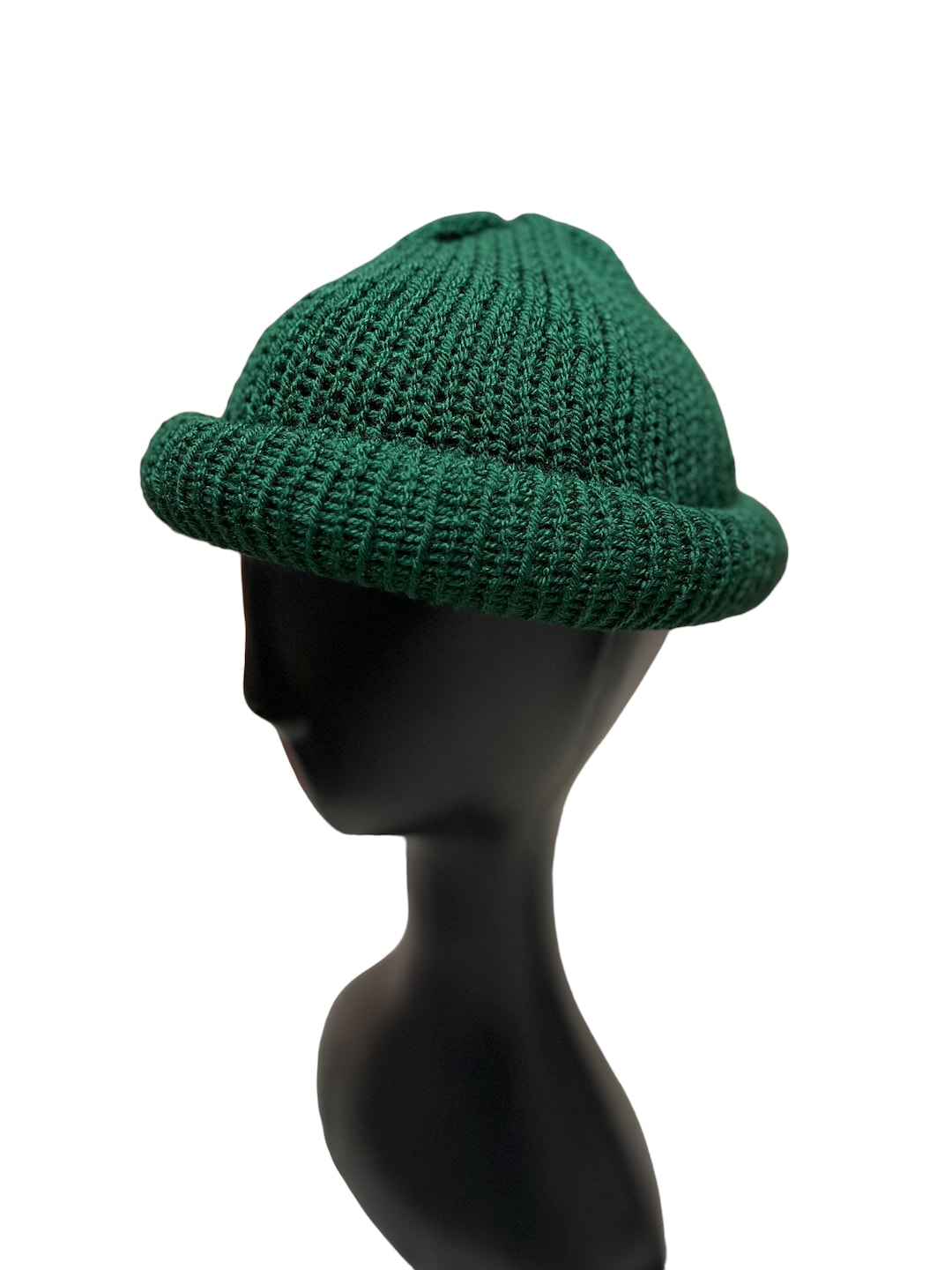 Hunter Green Roll up Knit Beanie - Etsy