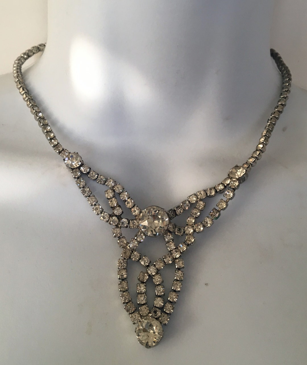 Gorgeous Vintage 1950's Unsigned WEISS Silver Tone Clear Rhinestones ...