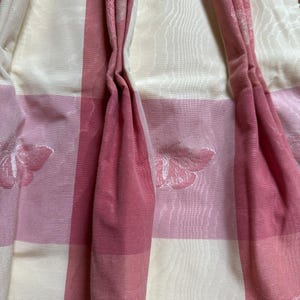 2 Custom Drapes Panels Curtains Lined Plaid Fringed Butterflies Pink ...