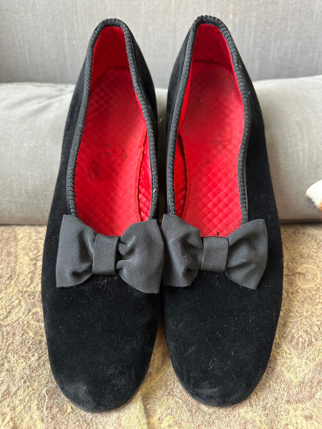Vintage Carroll & Co ? Slip on Loafers Shoes Black Men UK Sz 9 C, BOW ...