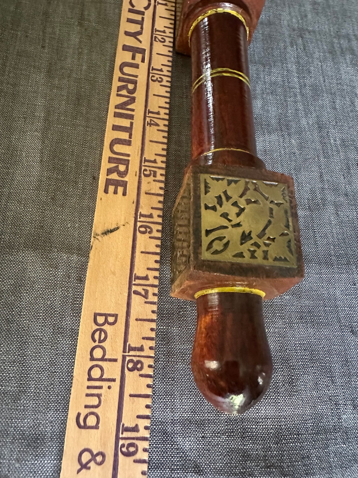 Antique Ankus Mahout Hook Goad Elephant Controller India Wood Brass 18. ...