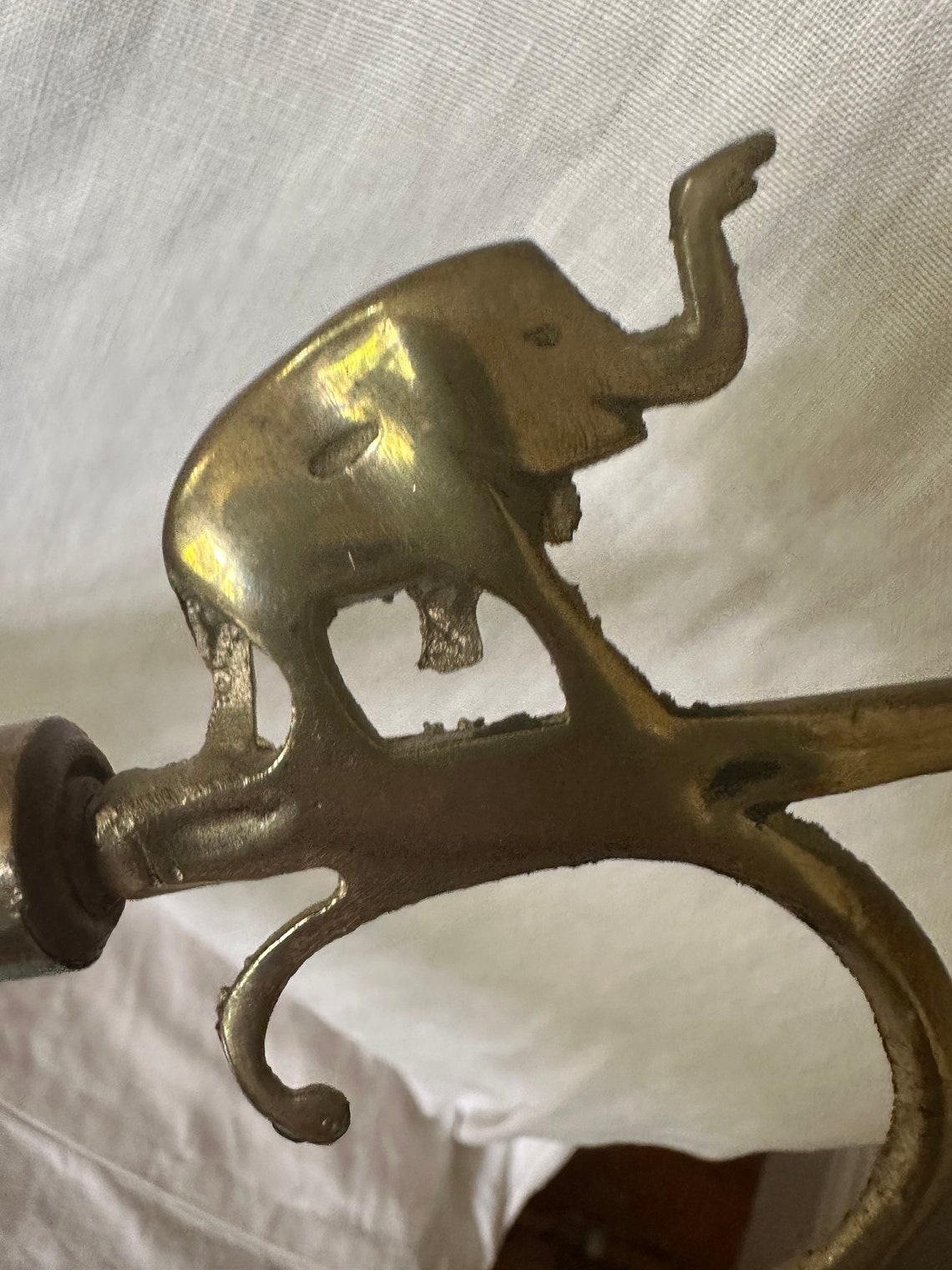 Antique Ankus Mahout Hook Goad Elephant Controller India Wood Brass 18. ...