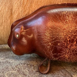 Vintage Kounoike Leather Hippo Hippopotamus Piggy Bank Animal - Etsy
