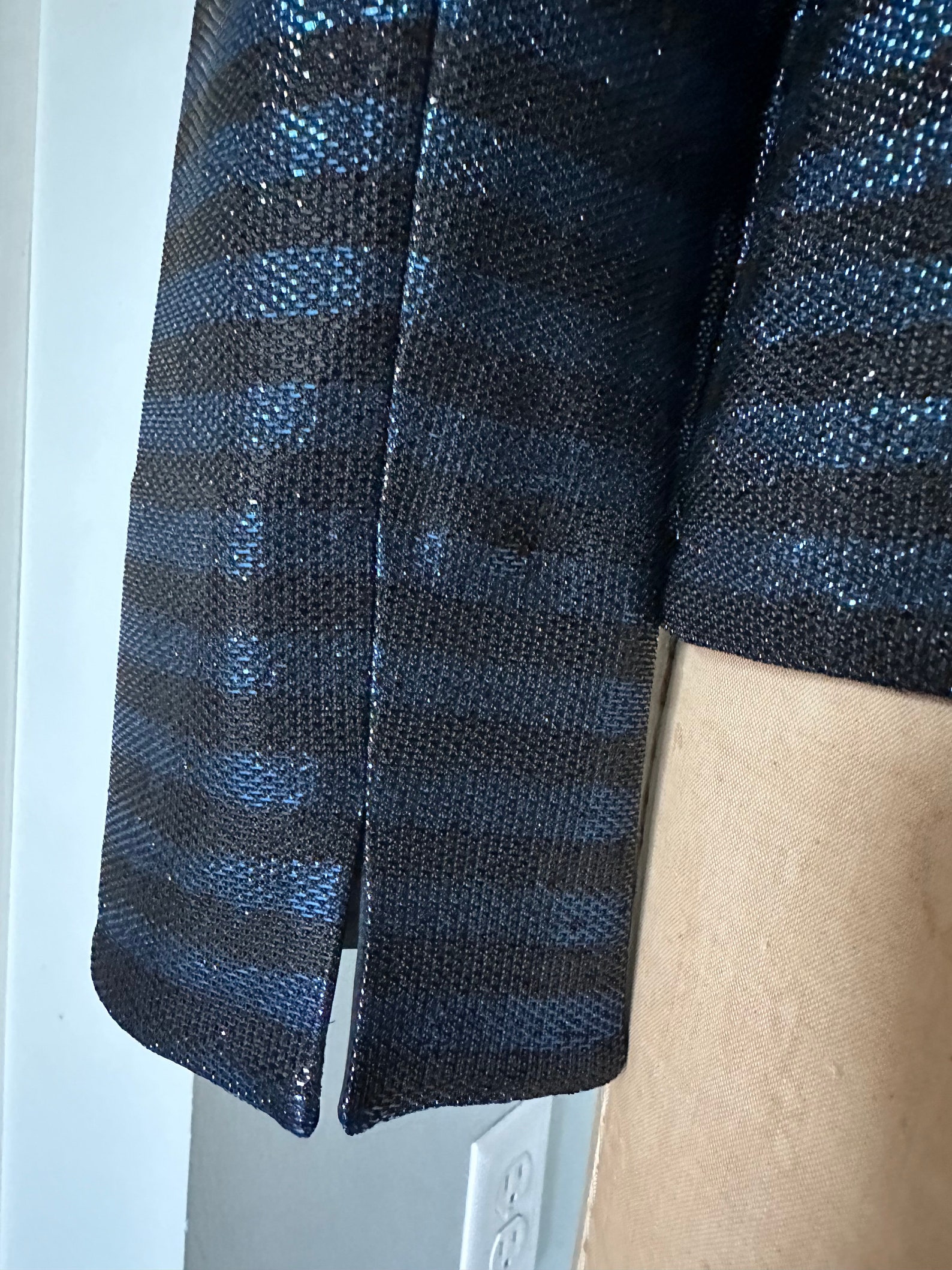 Giorgio Armani Collezioni Blazer Jacket Blue Black Formal Glitter Glam ...