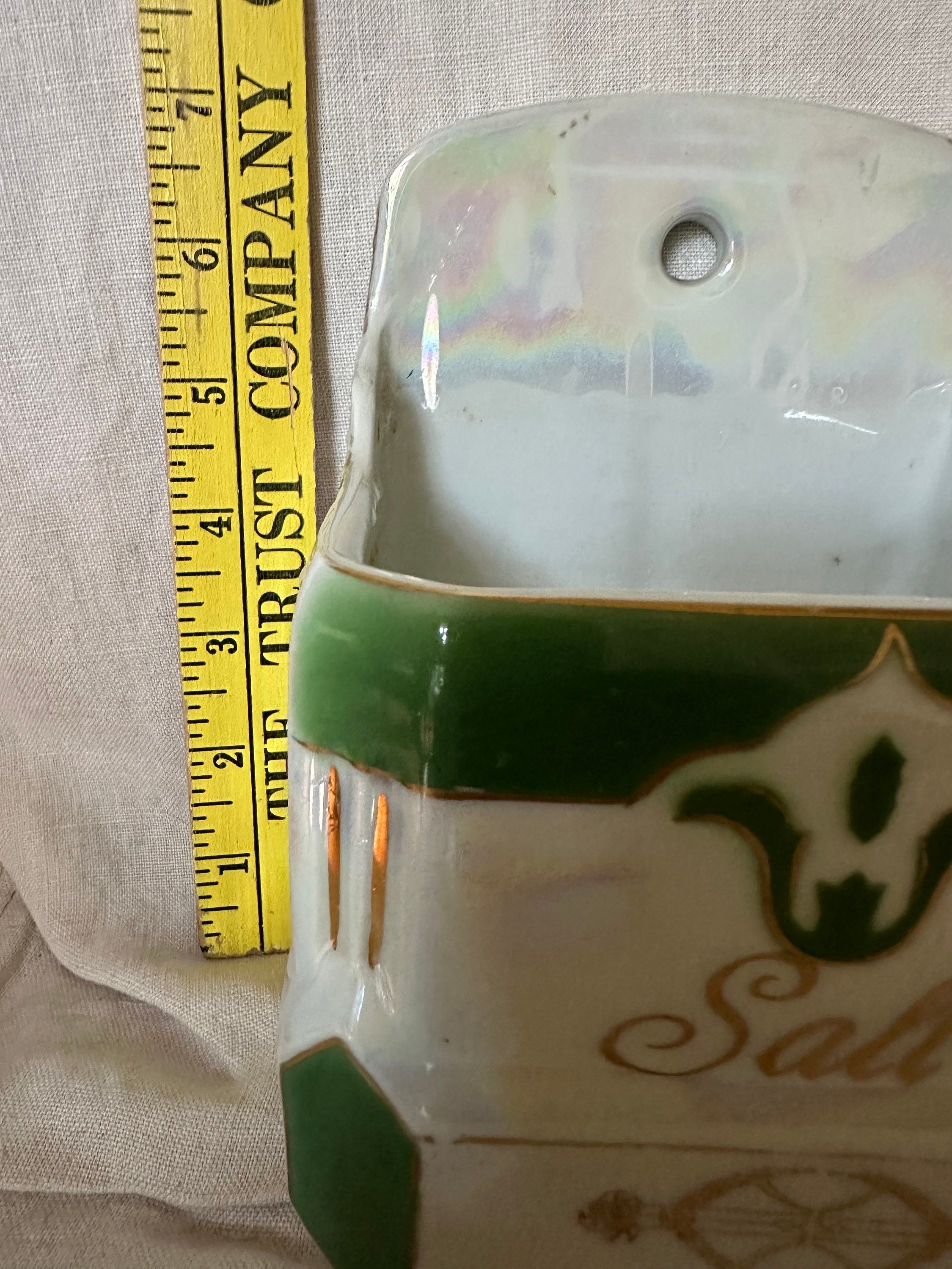 Salt Container Hanging – Victoria China – Czechoslovakia Luster Ceramic ...