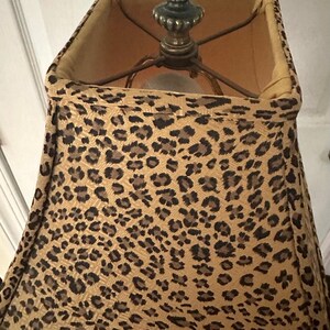 Vintage Table Lamp Leopard Chita Print Wood Brass Striped Base ...