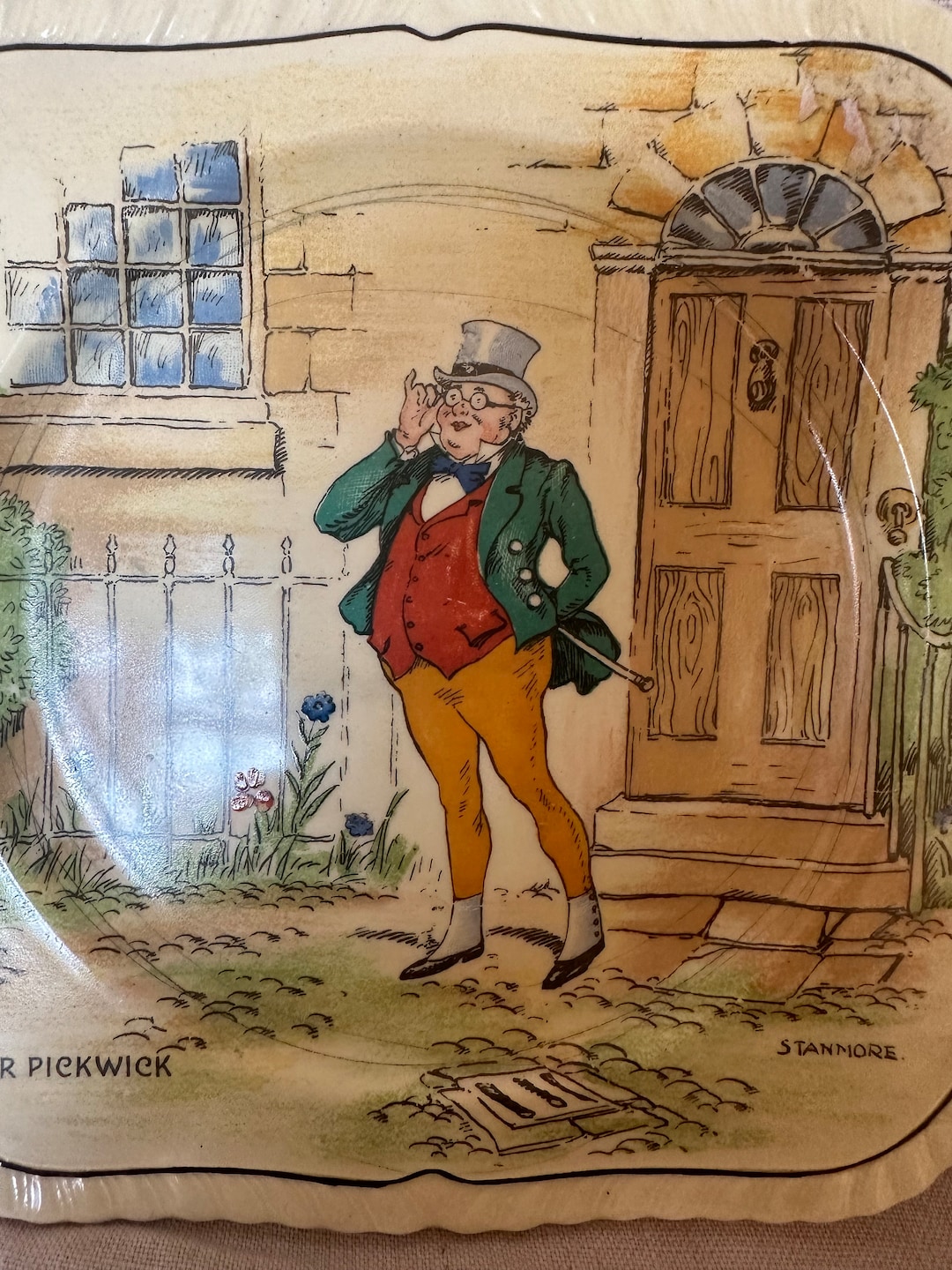 MR PICKWICK Dickens Characters Plate Alfred Meakin Gloria Smape Square ...