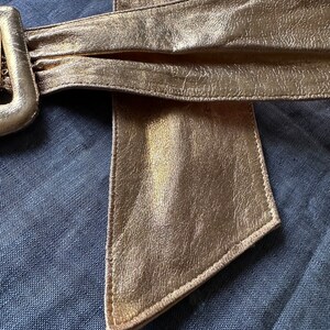 Vintage Dressy Gold Fabric Belt Leather Buckle Sz S-26 Hollywood Glam ...