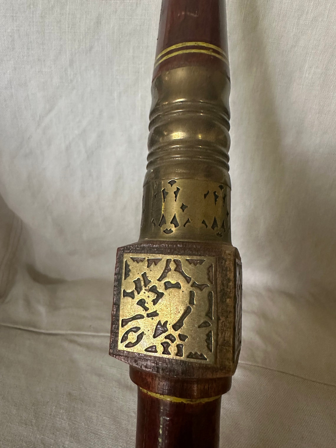 Antique Ankus Mahout Hook Goad Elephant Controller India Wood Brass 18. ...