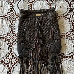 Angel Jackson Python Snakeskin Fringe Bag Leather Shoulder Purse 11x12 ...