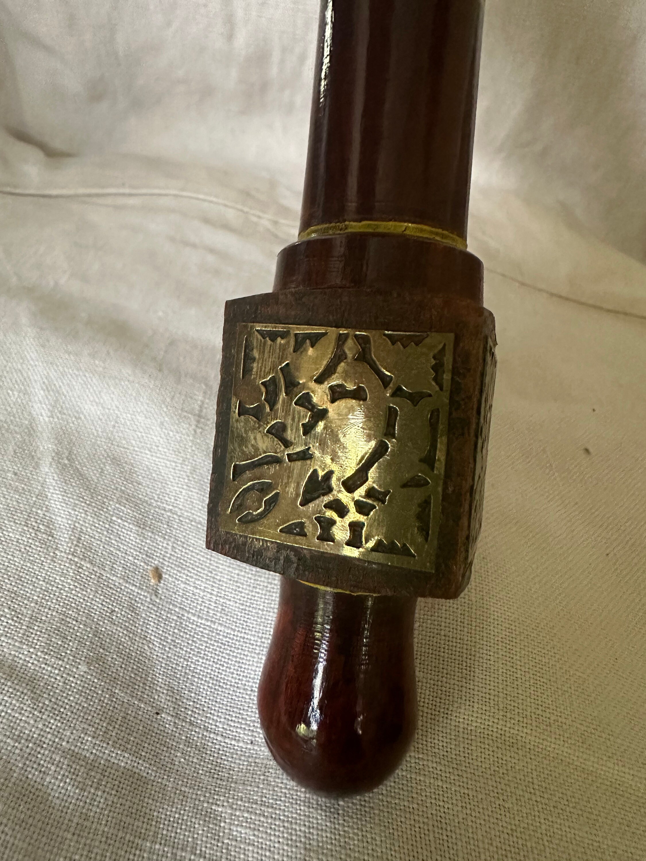 Antique Ankus Mahout Hook Goad Elephant Controller India Wood Brass 18. ...