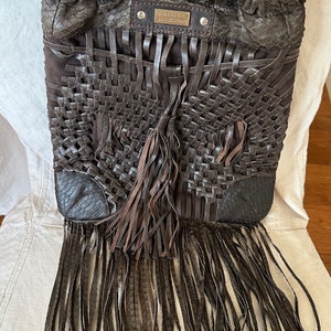 Angel Jackson Python Snakeskin Fringe Bag Leather Shoulder Purse 11x12 ...
