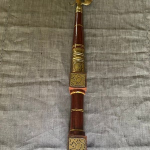 Antique Ankus Mahout Hook Goad Elephant Controller India Wood Brass 18. ...