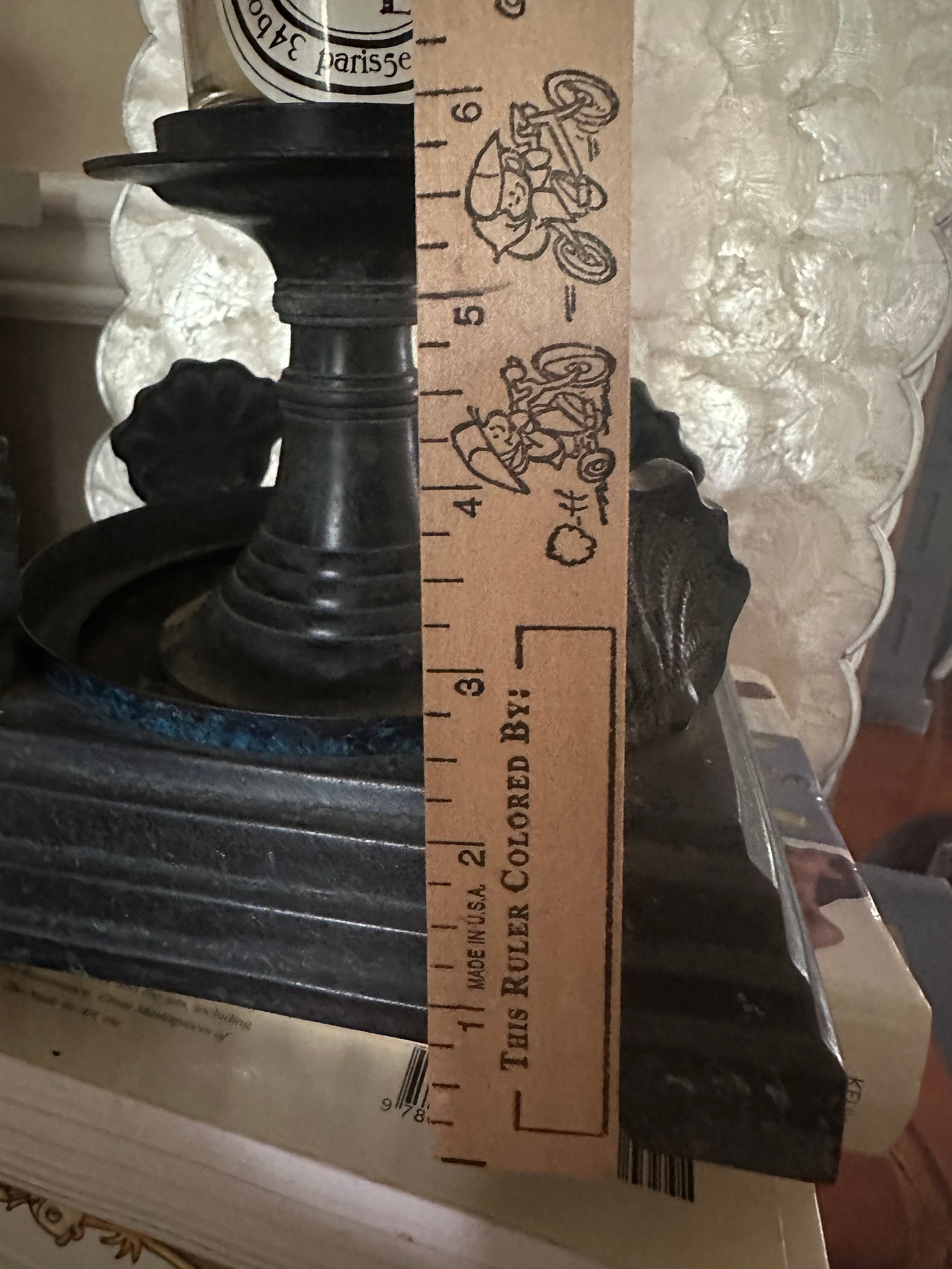 VINTAGE Cast Iron Shells CANDLE HOLDER Heavy Nautical Gothic Black ...