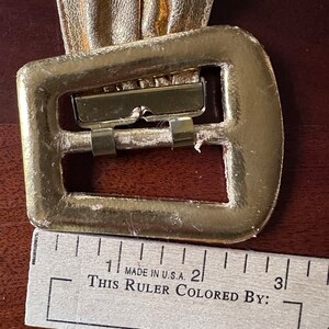 Vintage Dressy Gold Fabric Belt Leather Buckle Sz S-26 Hollywood Glam ...