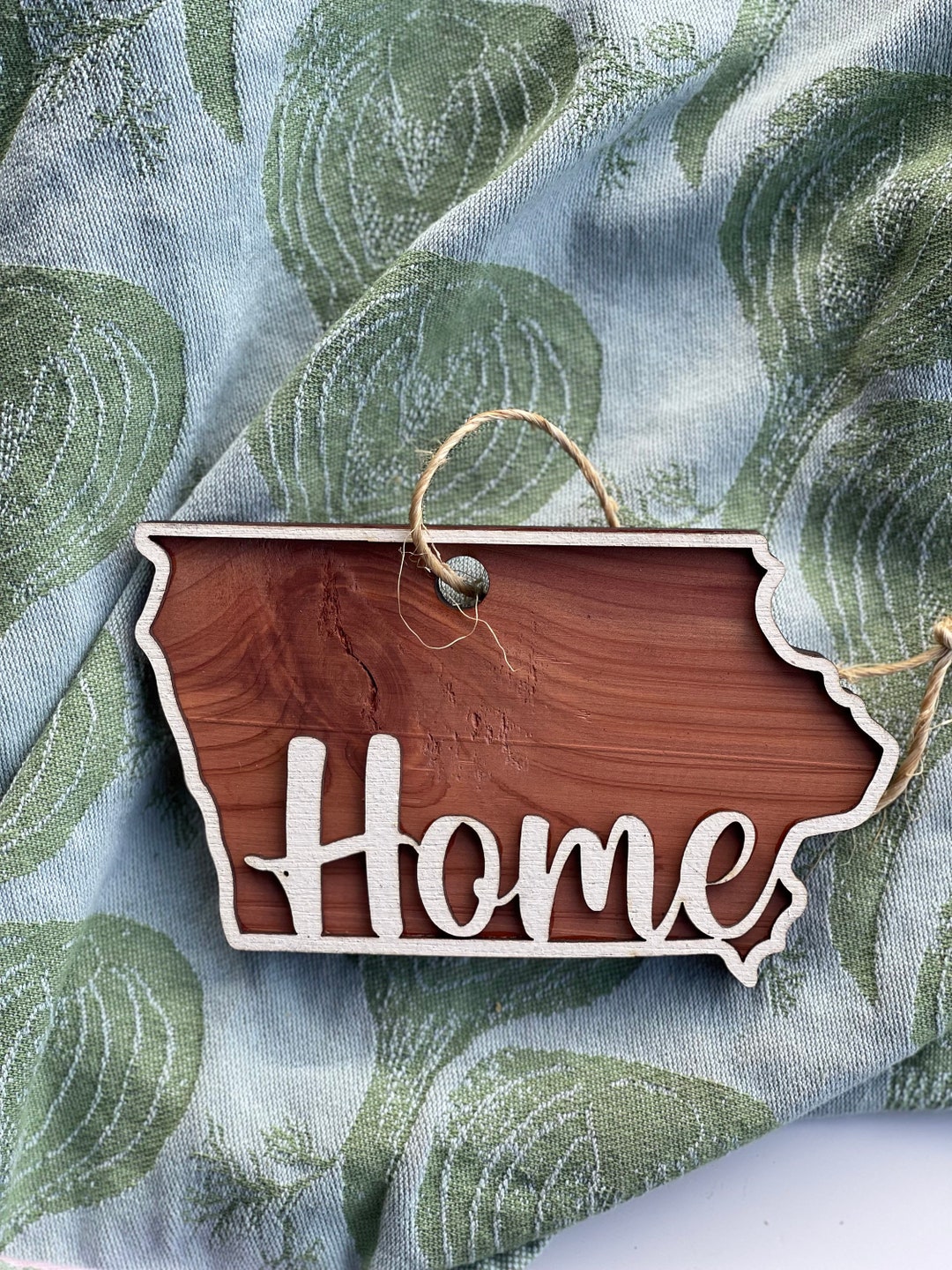 Iowa Home Hanging Sign, Custom Iowa Name Tag, Iowa Name Plate, Wooden ...