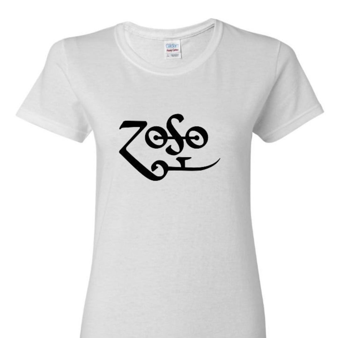 Led Zeppelin Zoso Jimmy Page Symbol ZEPPELIN RUNES Womens Missy Fit ...