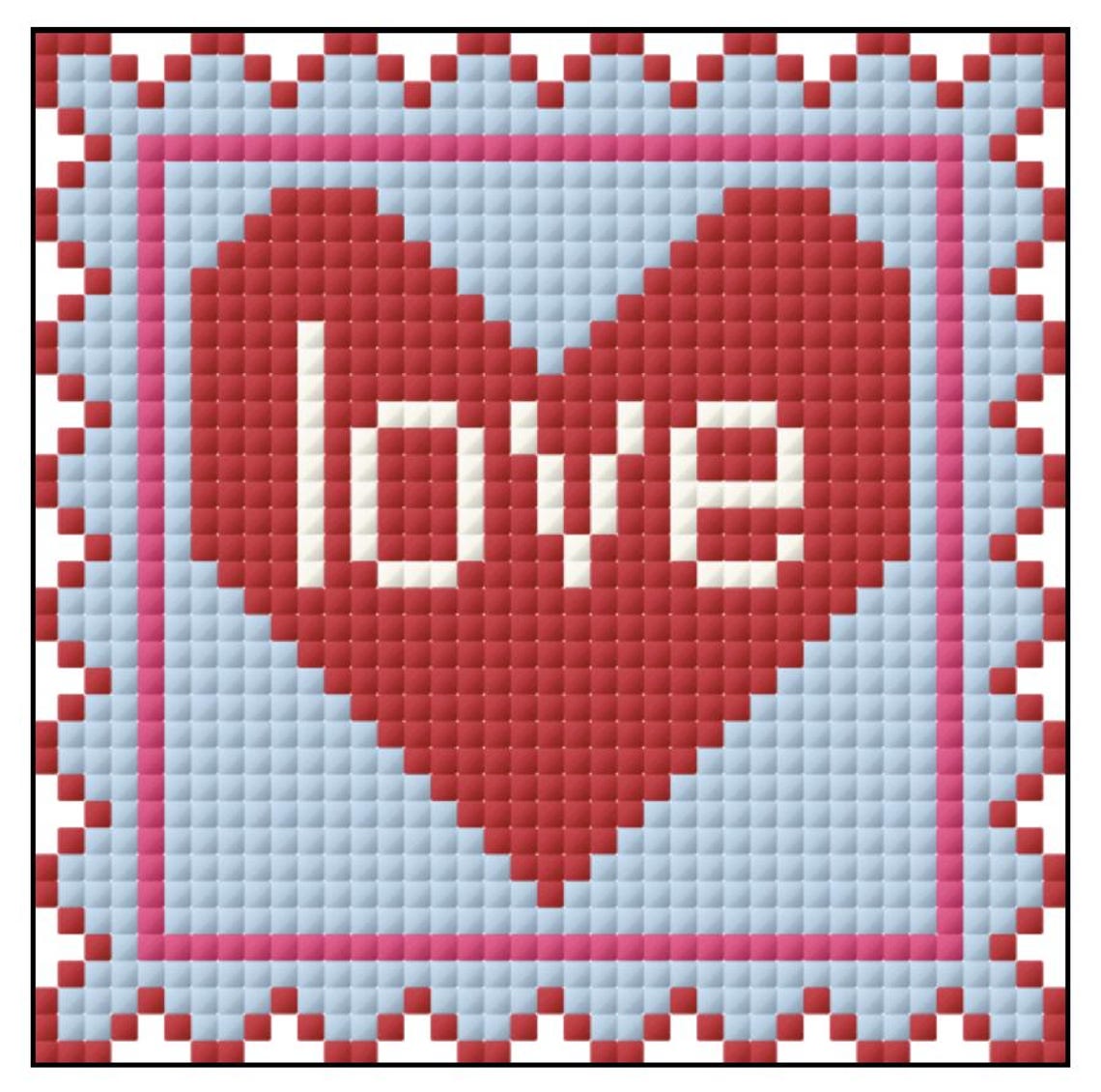 Digital Download Needlepoint Pattern Stamp With Heart 3" on 13 Mesh - Etsy