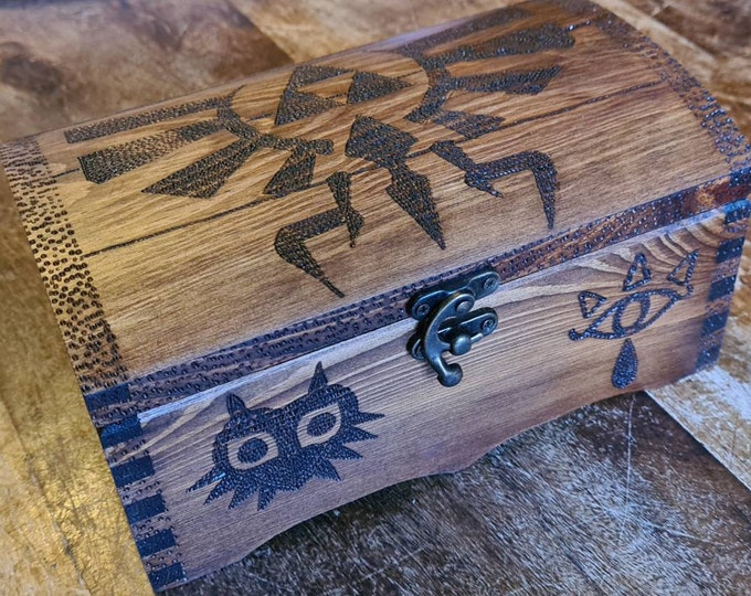 Legend of Zelda Inspired Chest With Drop Latch, Majoras Mask and ...