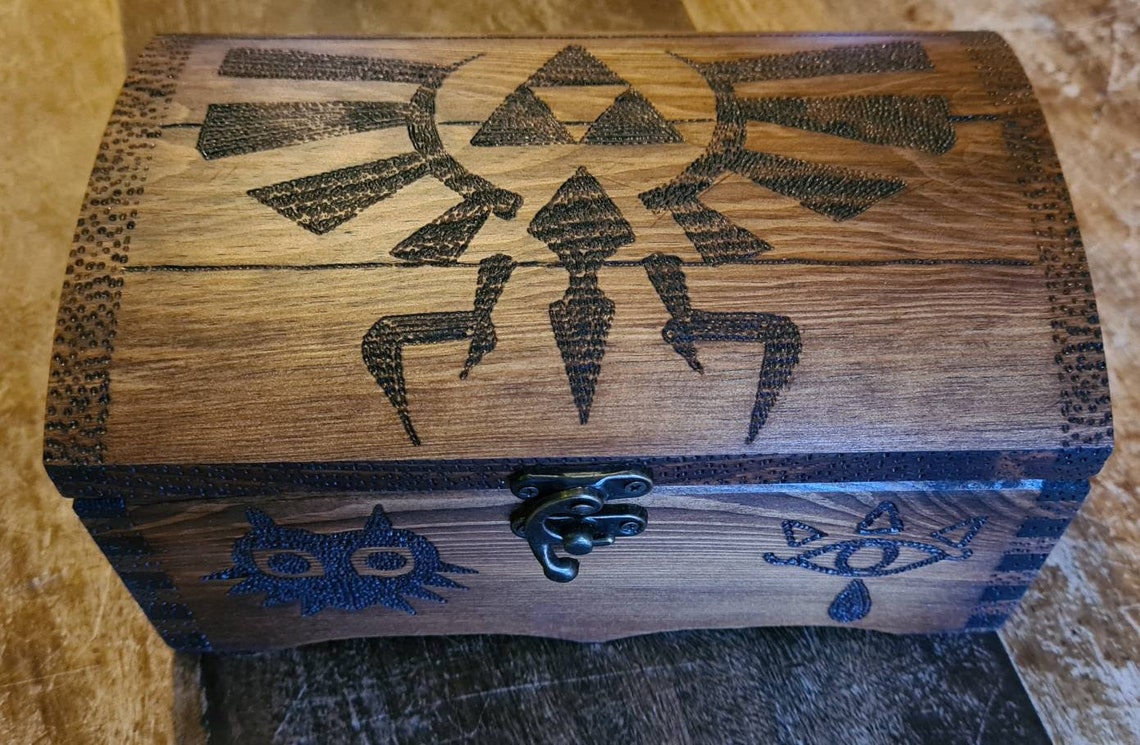 Legend of Zelda Inspired Chest With Drop Latch Majoras Mask | Etsy