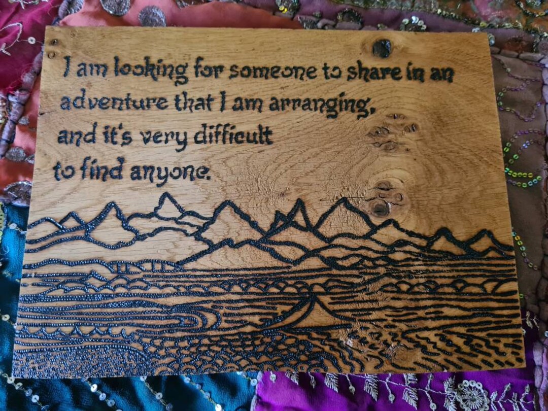 The Hobbit, Tolkien Inspired Wooden Sign. Hand Burned Into Solid Oak ...