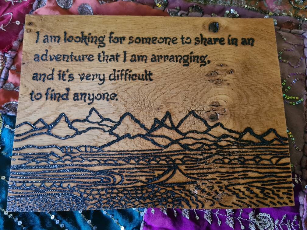 The Hobbit Tolkien Inspired Wooden Sign. Hand Burned Into | Etsy UK