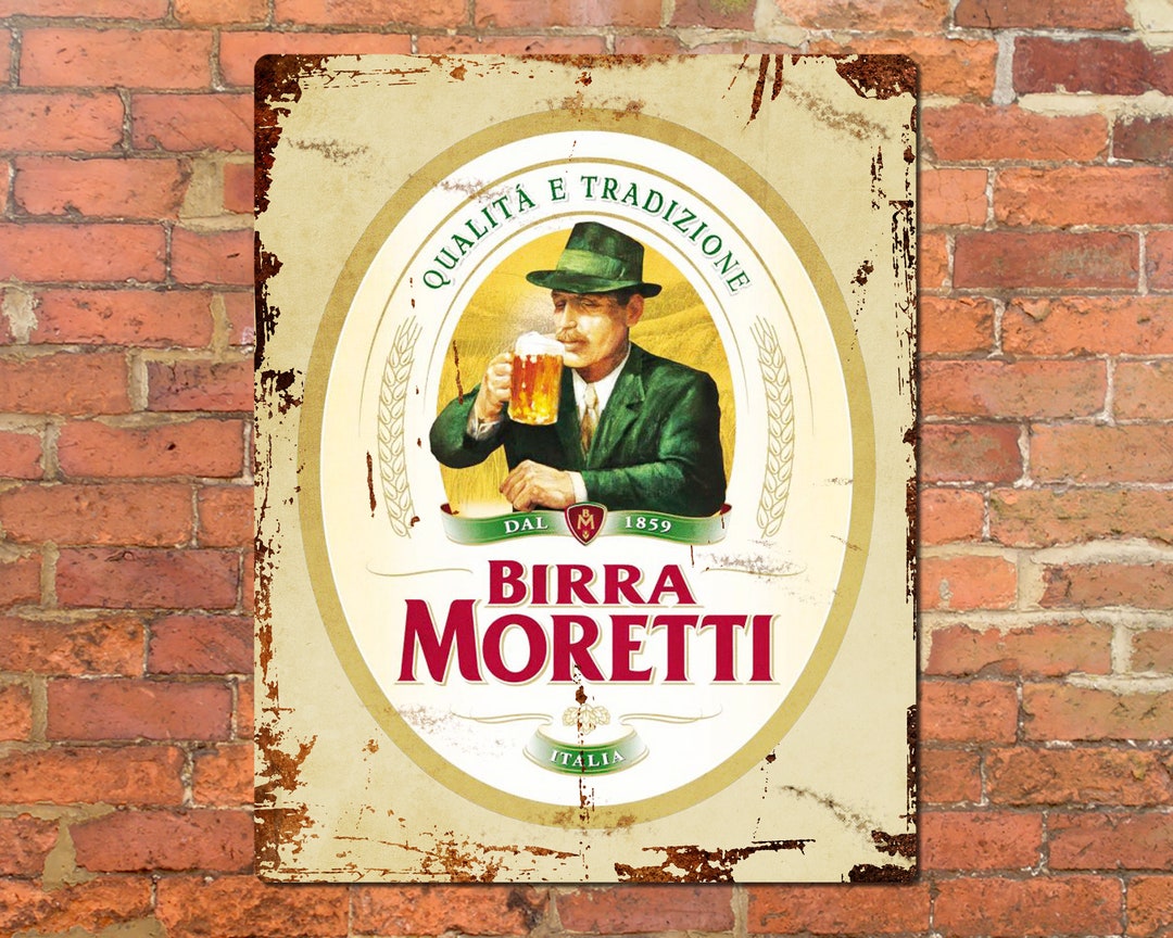 Birra Moretti Beer Metal Advertisement Sign Bar Pub Man Cave Shed ...