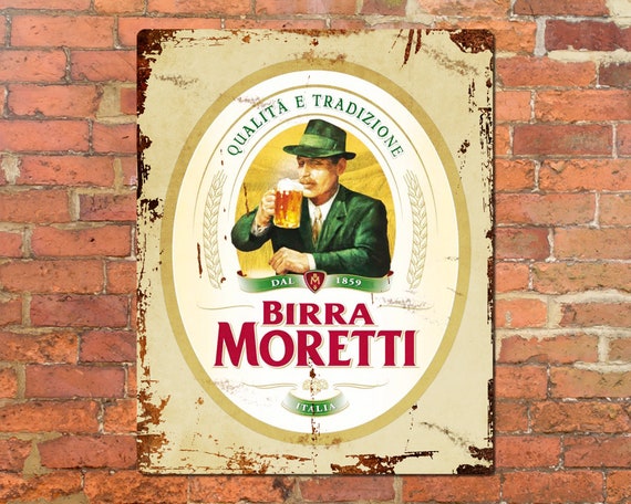 Birra Moretti Beer Metal Advertisement Sign Bar Pub Man Cave | Etsy